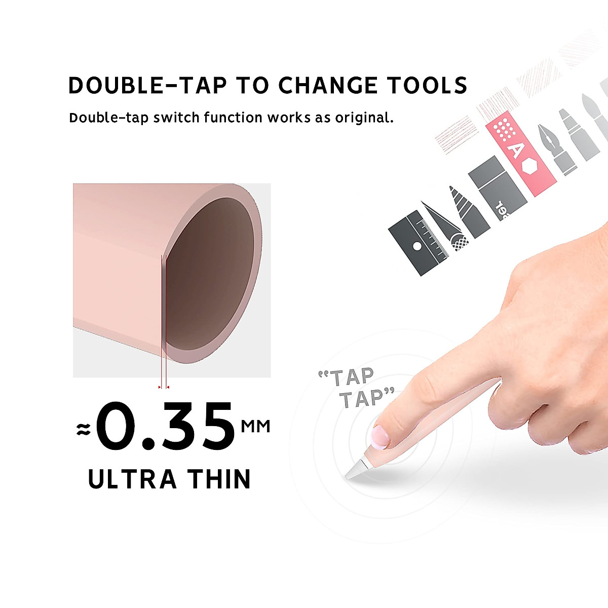 3 Pack Cute Ear Case Silicone Skin Cover for Apple Pencil 2nd Generation Accessories Compatible with iPad Pro 11 12.9 inch(White, Pink,Purple)