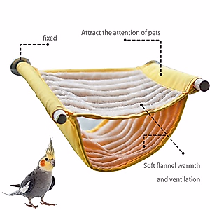CCHOME Winter Warm Bird Nest House, Hanging Hammock Snuggle Hut Parrot House Tent Hammock Bird Cage, Plush Fluffy Birds Hut Hideaway for Parakeet Budgies Cockatiels Lovebird