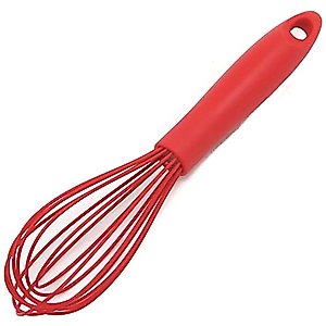 Chef Craft Premium Silicone Wire Cooking Whisk, 10.5 Inch, Red