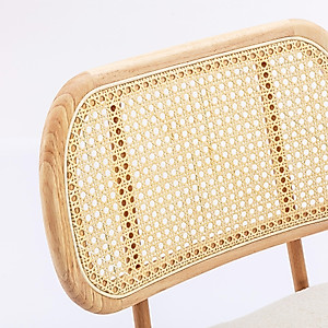 ONEVOG Classic Fabric Dining Chairs, Plush Upholstered Dining Seat，Kitchen Dining Room Chair with Curved Back, Faux Wood Metal Legs, Mid Century Modern Beige Dinner Chairs Set of 2