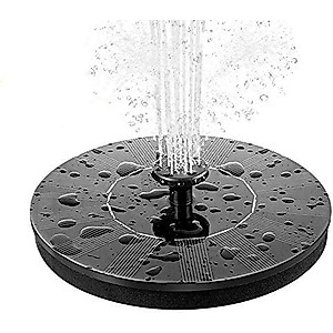Solar Fountains,Solar Powered Bird Bath Fountain Pump with 6 Nozzles 1W Solar Water Fountain, Free Standing Floating Solar Powered Water Fountain Pump for Bird Bath, Garden, Pond, Pool