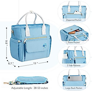 GLORIEROO Deluxe Lunch Bag Women - Leakproof Insulated Lunch Box for Women 2023 Newest Great Gifts for Women Waterproof Multi Pocket Lunch Tote Bag with Removable Strap for Work/Picnic