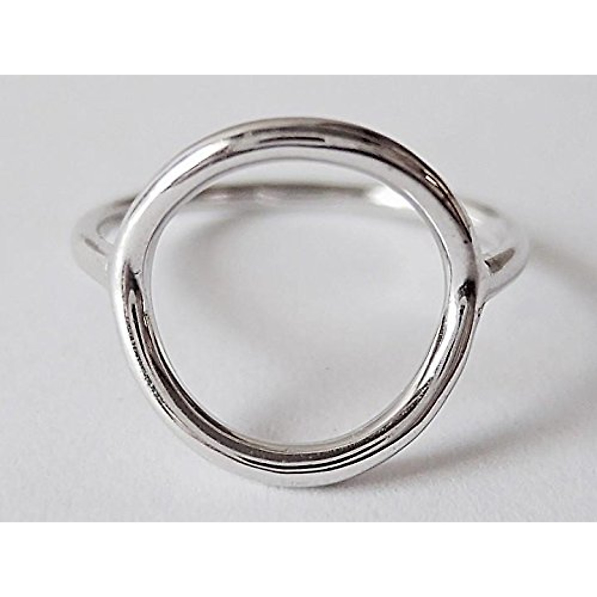 SOVATS Open Circle Ring For Women 925 Sterling Silver Rhodium Plated - Simple, Stylish &Trendy Nickel Free Ring, Size 6
