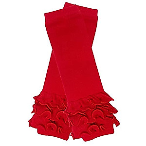 Bowbear Cheerful Ruffles Baby Leg Warmers, Red