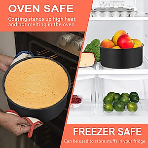 TeamFar Cake Pan, 6’’ x 2.75’’ Coated Birthday Wedding Cake Pan Round Baking Pans, with Stainless Steel Core & Non-stick Coating, Toxic Free, Oven Safe & Anti-melt, Deep Straight Side – Set of 2