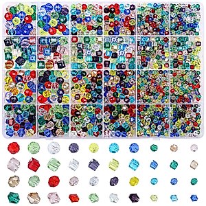 cridoz 1710 Pieces Crystal Glass Beads for Jewelry Making and Crafts, Colorful Beads for Bracelets, DIY Crafts and Home Ornaments