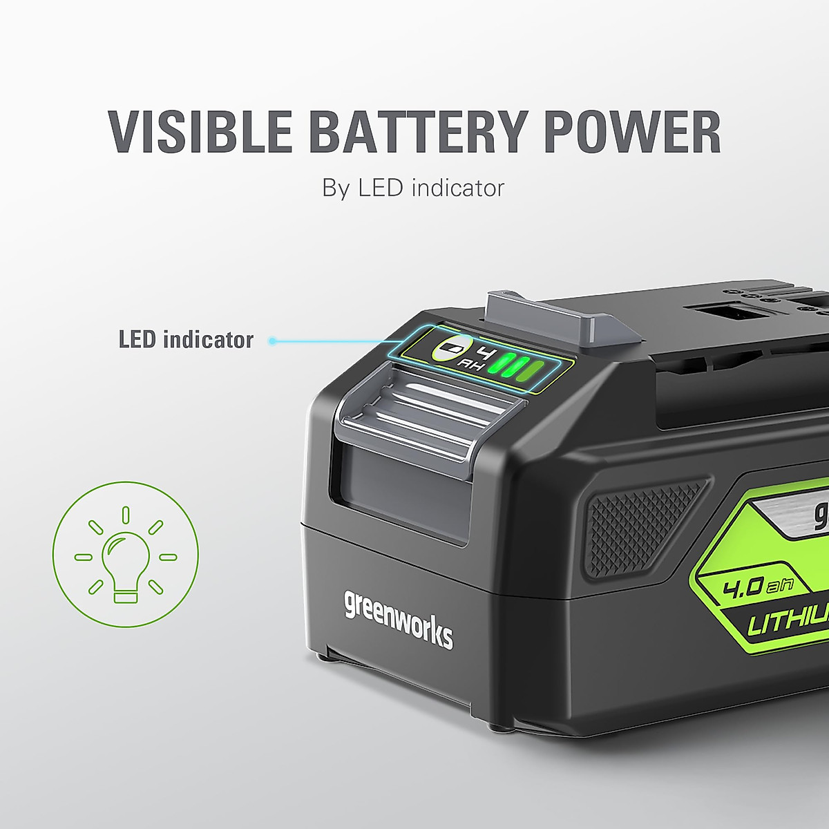 Greenworks 24V 4.0Ah Lithium-Ion Battery (Genuine Greenworks Battery/ 125+ Compatible Tools)