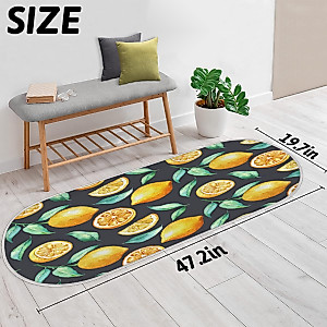 Tavisto Dice The Lemon Fluffy Oval Shaggy Rugs for Bedroom Aesthetic Plush Floor Mat - Soft and Absorbent - Ideal for Living Room,Home Decor, and Playrooms