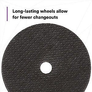 3M Cubitron II Cut-Off Wheel 33467, High Performance, Fast Cutting, Long Lasting, 4-1/2 in x 0.04 in x 7/8 in, 5 Wheels/Carton