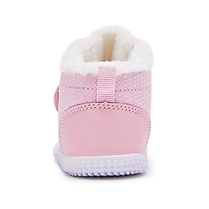 BMCiTYBM Baby Boy Girl Boots Winter Warm Snow Boots Lightweight Walking Shoes Infant First Walkers 6 9 12 18 24 Months Pink 12-18 Months