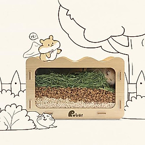 Rubor Hamster Digging Box Syrian Visible Hideout and Exploration House with Acrylic Transparent Board for Dwarf Gerbils Mice Degus or Other Small Pets