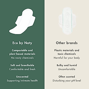 Eco by Naty Maternity Pads for Women - Pregnancy and Postpartum Pads for Maternal Care and Recovery, Absorbent Pads for Leak Protection (10 Count)