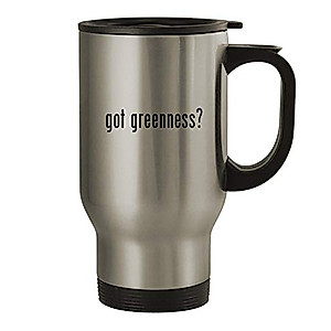Knick Knack Gifts got greenness? - 14oz Stainless Steel Travel Mug, Silver