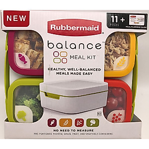 Rubbermaid Balance 11-Piece Set Meal Kit |Portion Control Containers