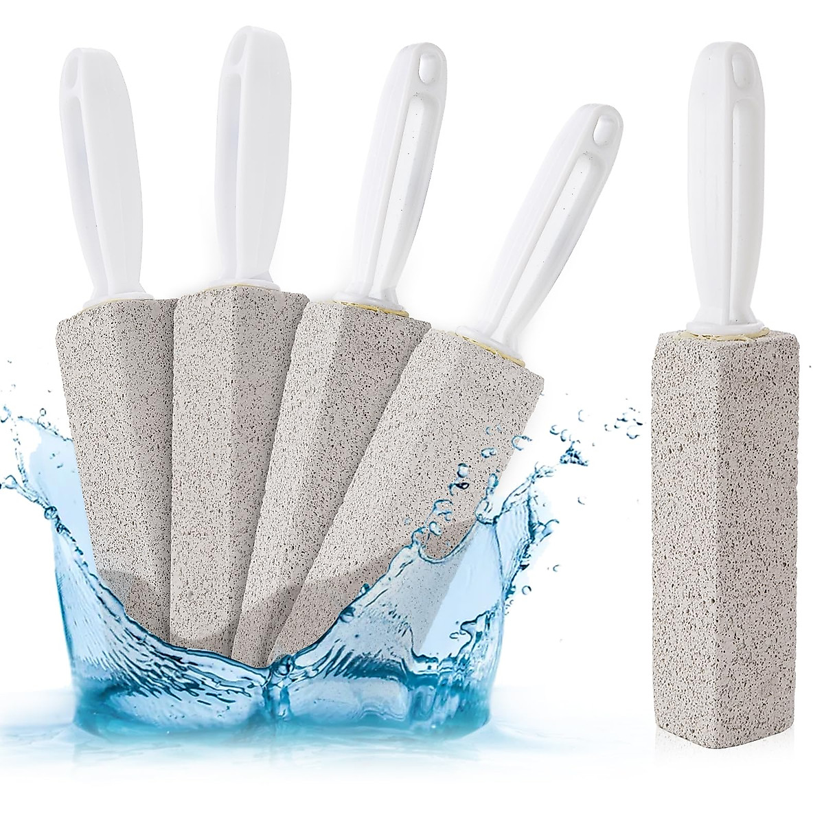 Yesland 12 Pack Gray Pumice Stone Toilet Bowl Cleaner with Plastic Handle, Scouring Stick for Cleaning Stains, Limescale, Hard Water Rings, Tiles, Iron and Rust