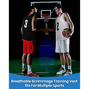 Silkfly 24-Pack Youth Numbered Soccer Practice Jerseys - Scrimmage Vests for Teens in Black & White