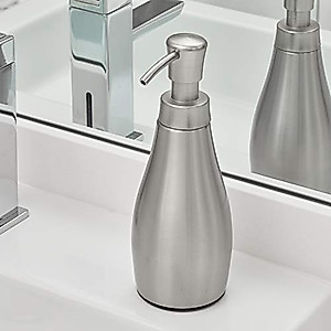 iDesign Avery Brushed Stainless Steel Refillable Soap Dispenser - 3.01" x 3.8" x 8.2"