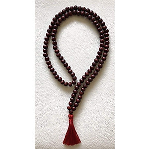 Rosewood mala beads necklace 108 buddhist prayer beads Red Sandalwood japa mala 10 Styles - Energized - w/ mala Pouch (8mm 108+1 Beads mala)