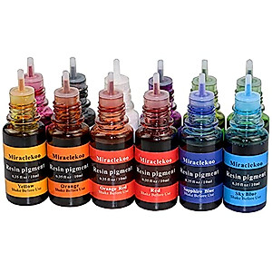 12 Colors Epoxy Resin Color Dye Colorant Liquid Epoxy Resin Pigment,10ml Each,Translucent