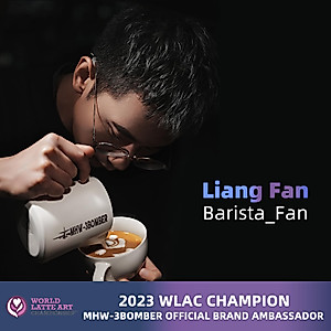 MHW-3BOMBER Milk Frothing Pitcher 16.9oz/500ml Latte Art Pitcher Stainless Steel Espresso Steaming Pitcher Colorful Barista Milk Jug P5911C