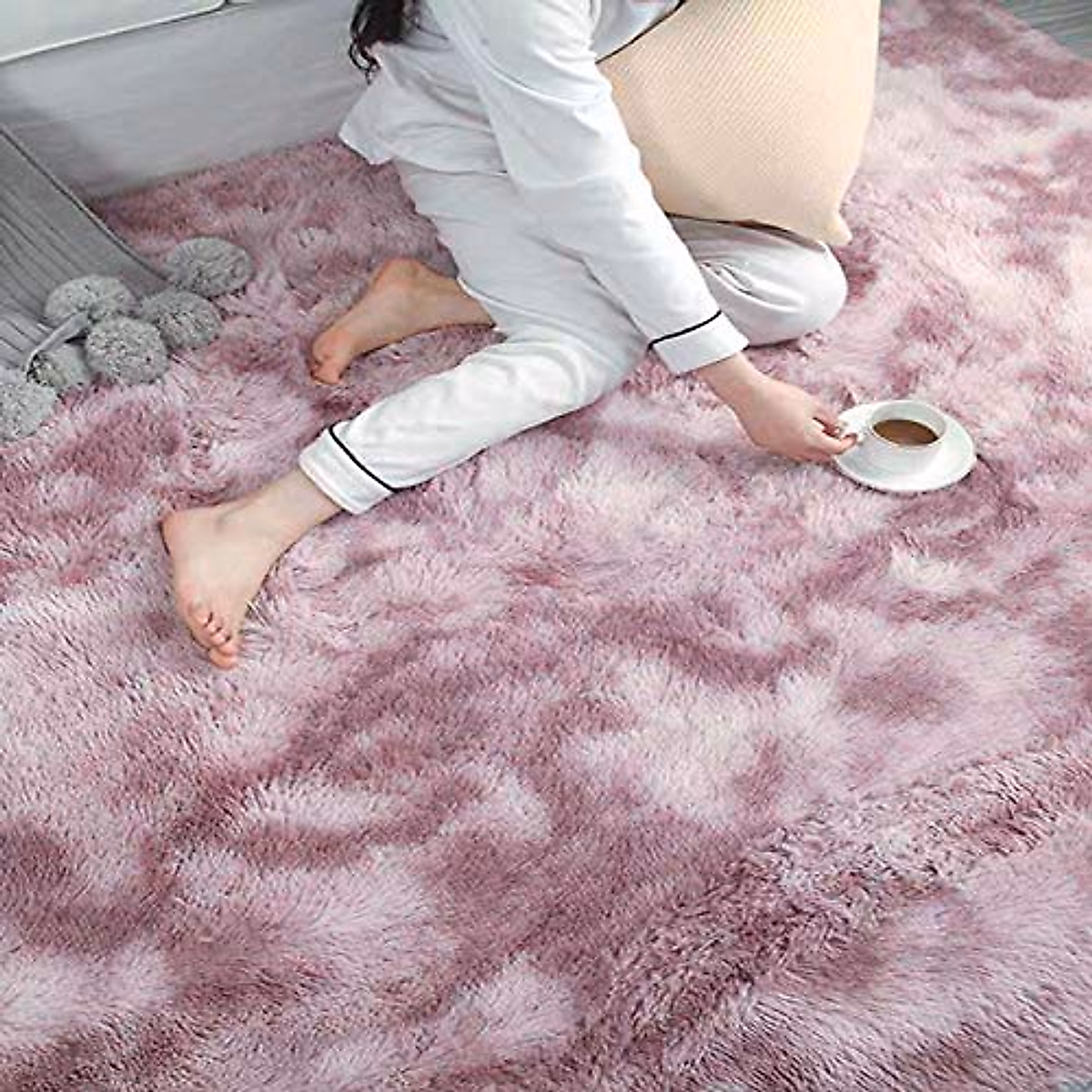 Textured Soft Blanket, Warm and Lightweight Throw Blanket, Cute Shaggy Bedside Blanket Floor Mat Carpet Household Living Room Bedroom Decor - Coffee 5080cm