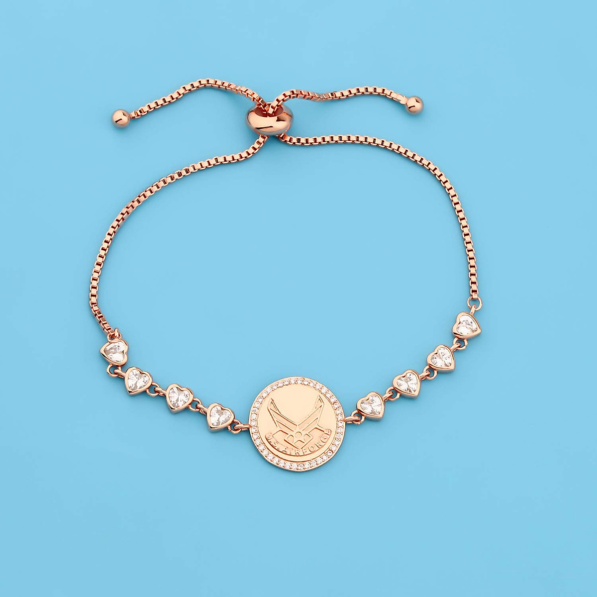 LQRI Air Force Gift Air Force Medal Pendant Bracelet Military Jewelry Force Mom Gift Proud Air Force Sister Wife