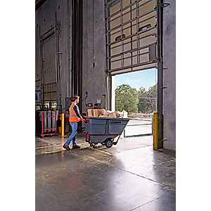 Rubbermaid Brute Tilt Dump Truck/Trash Cart/Garbage Collection/Recycling, 1 Cubic Yard, Standard Duty, 1,250 lbs., Gray, Distribution Centers/Warehouse/Manufacturing/Stadiums