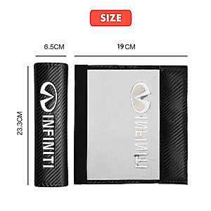 2 Pack Car Seat Belt Pads Cover Comfortable Driving, Carbon Fiber Seat Belt Shoulder Strap Covers Harness Pad for Infiniti Interior Accessories, Compatible with Adults Youth Kid Black