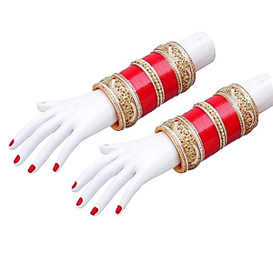 Way2like Red Bridal Dulhan Punjabi Choora Diamond Designer Chuda Stone Fashion Chura Set