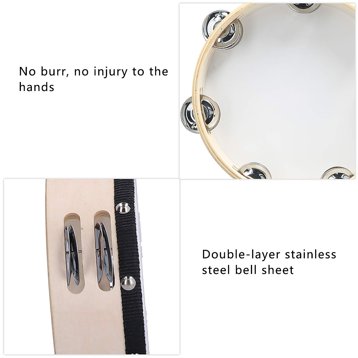 Double Row Jingle, Firm Tambourine Row Jingle, Durable Sacred Occasion for Relax Churches Entertainment(Bible dove)