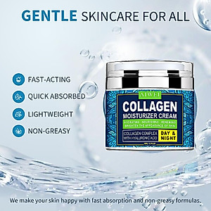 AIWEI Face Moisturizer Collagen Cream - Moisturizing, Hydrating & Recovery - Day Night Face Cream with Retinol and Hyaluronic Acid for Men & Women - 1.7 oz