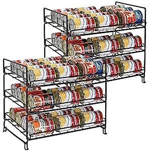 2 Pack- SUFAUY Can Rack Organizer, Stackable Can Storage Dispenser Holds up to 72 Cans for Kitchen Cabinet or Pantry, Bronze