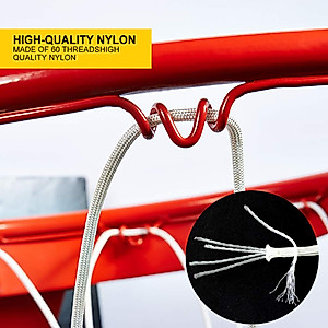 Progoal Professional Heavy Duty Basketball net Replacement,Fits Standard Indoor and Outdoor 12-Loop Rims(White, Standard Size)