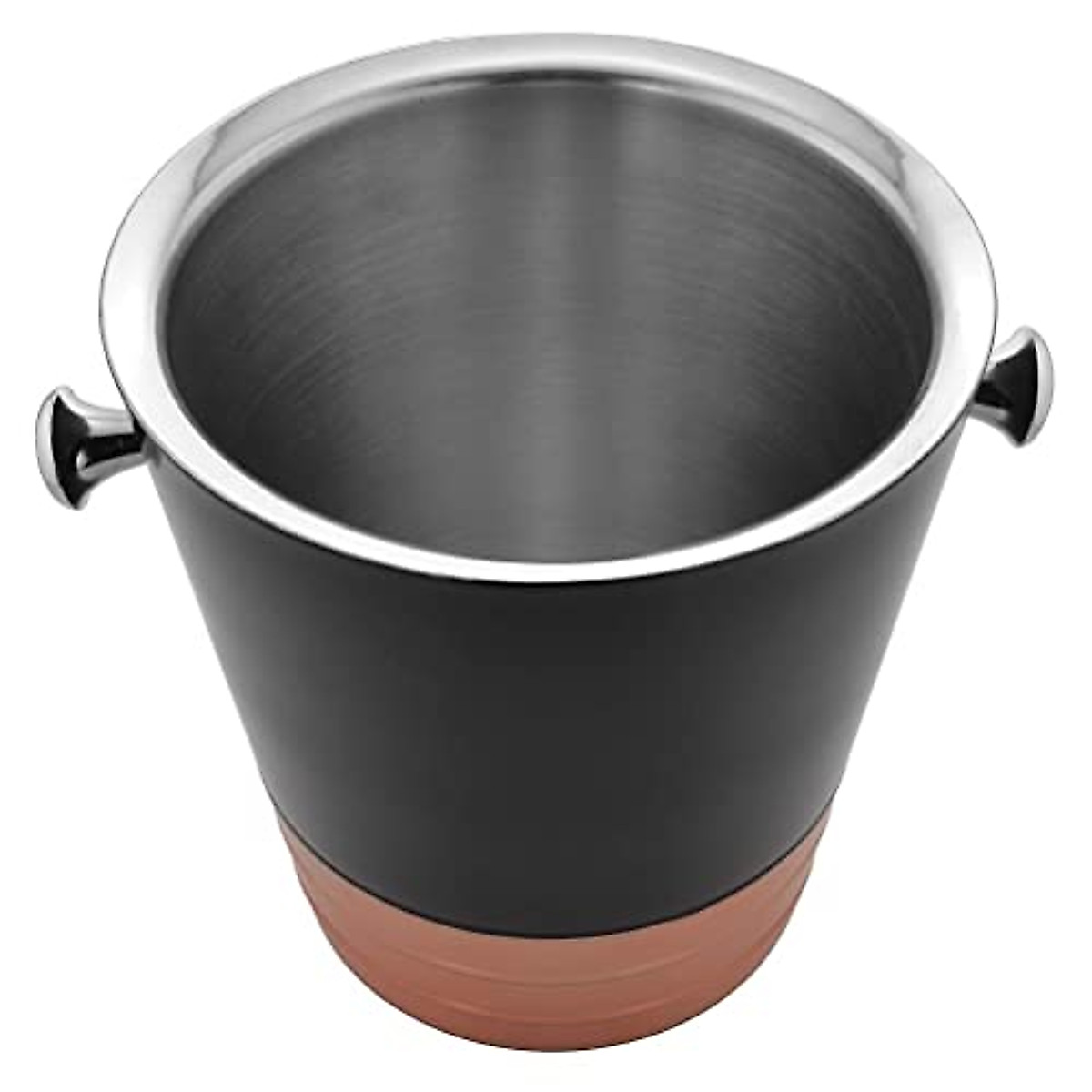 Sol Living Champagne Bucket - Double Wall Insulated Stainless Steel - Wine & Champagne Holder - Portable Chiller Bin for Bars, Parties, Commercial Use - Copper & Black Matte, 3.6 Qt