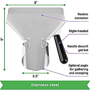 CUSINIUM Concession Popcorn Scoop and Dredge Bundle - Metal Popcorn Scooper - French Fry Scoop