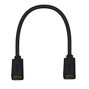 Qaoquda 8K Mini DisplayPort Cable, 1FT Mini DP Female to Female Coupler Cord for with Mini DP PC/Laptop or Thunderbolt 2 Mac PC (mini DP female to female)