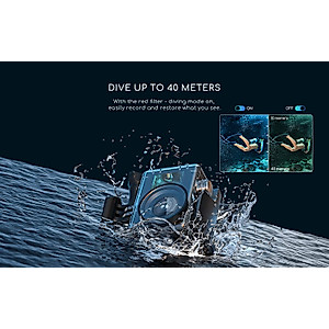 COOAU Sports Action Camera Dual Screen Ultra HD 4K 60FPS 20MP WiFi EIS Touchscreen External Microphone Remote Control Underwater 131 Feet Waterproof Helmet Vlogging Camera with 2x1350mAh Batteries.