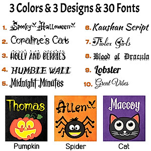 Personalized Halloween Basket Custom Trick or Treat Bucket Customized Name Pumpkin Tote Canvas Baskets Gifts for Boy Girl