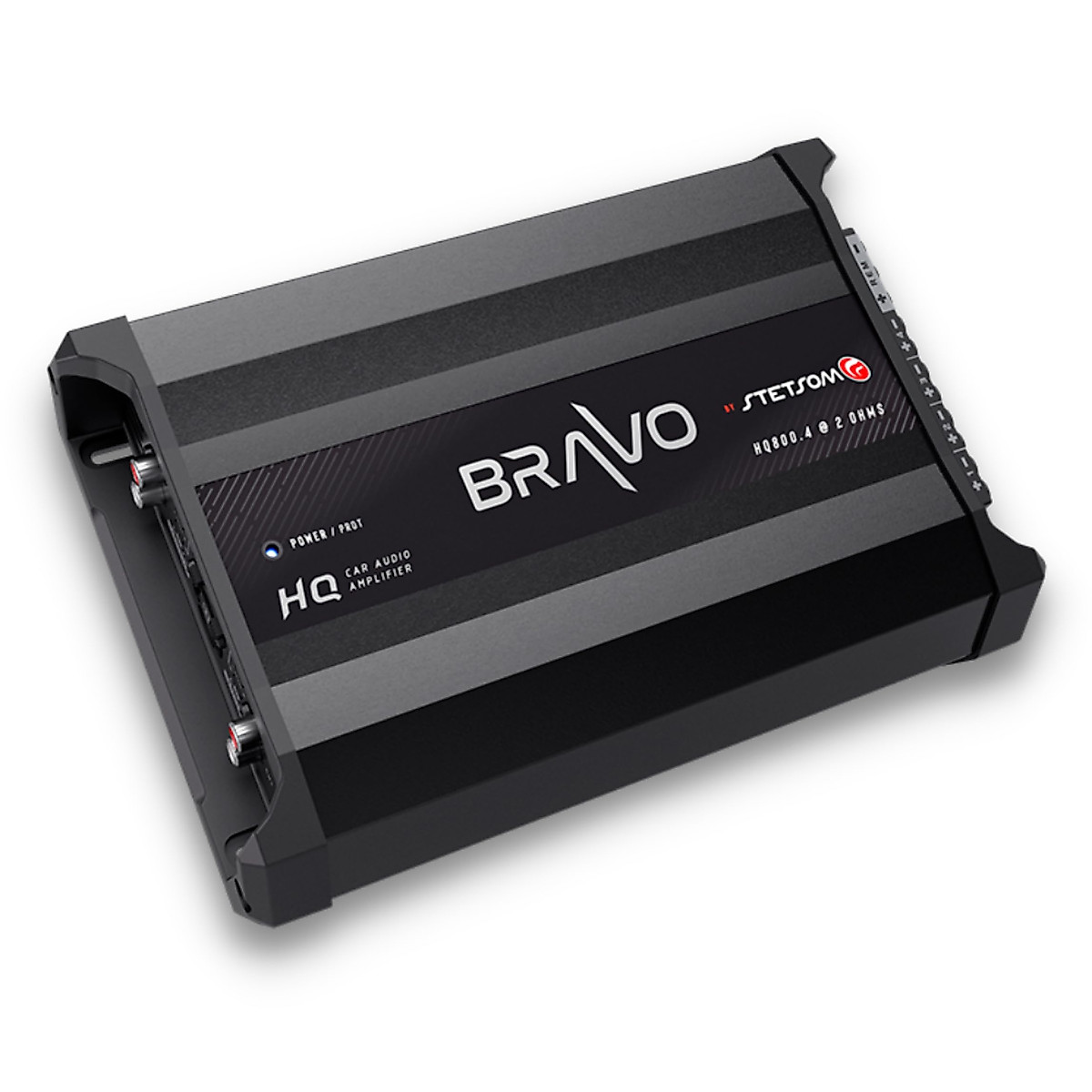 Stetsom Bravo HQ 800.4 Multichannel Car Audio Digital Amp - 2 Ohms Stable, 800 Watts RMS, 4 Independent Channels, Variable Crossover, Full Range, Car Stereo ds Bridge Speakers 800x4, RCA & High Input