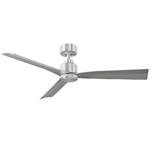 WAC Smart Fans Clean Indoor and Outdoor 3-Blade Ceiling Fan 54in Brushed Aluminum with Remote Control works with Alexa and iOS or Android App