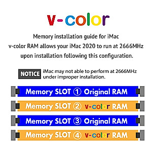 V-Color 16GB(2x8GB) 2666MHz DDR4 Compatible for iMac Retina 5K, 27-inch, 2019 and iMac Retina 5K, 27-inch, 2020 Non-ECC SODIMM Laptop Memory Ram Upgrade PC4-21300 CL19 260-PIN 1.2V (TN48G26S819K-VC)