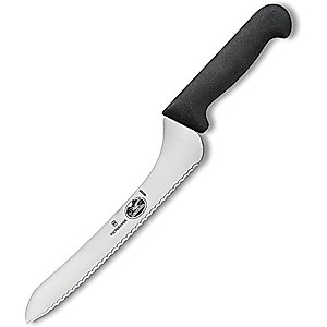 Victorinox Offset Sandwich Knife, 9" Serrated, 1.50" At Black Polypropylene Handle