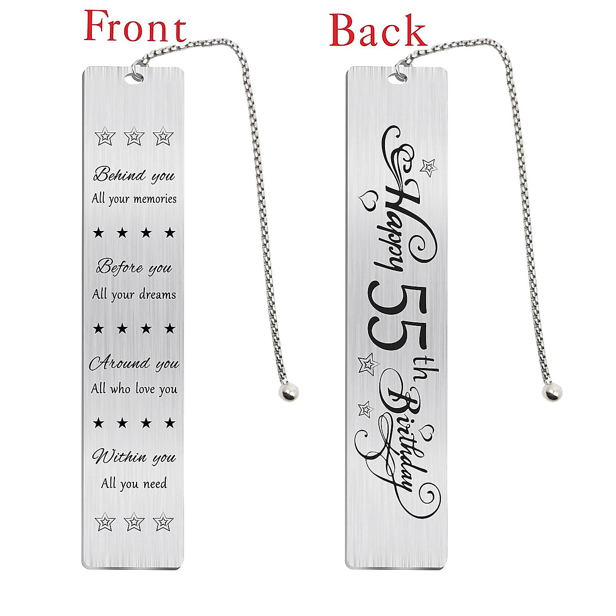 Jzxwan Happy 55th Birthday Gifts for Men Women, 55 Year Old Birthday Bookmark Gift for Her Him, Fifty-Five Birthday Presents Decorations