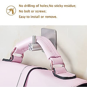 Viadom Adhesive Hooks Heavy Duty Wall Hooks Waterproof Stainless Steel Hooks for Hanging Coat, Hat,Towel Robe Hook Rack Wall Mount- Bathroom and Bedroom 2-Packs