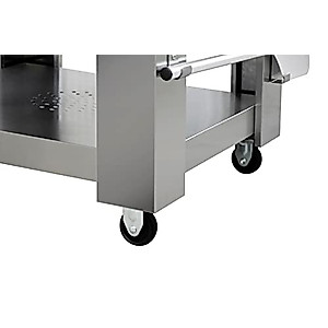 MCP-Distributions 32.5'' Outdoor Propane or Wood Fired Silver Stainless Steel Artisan Pizza Oven or Grill with Waterproof Cover, Pizza Peel