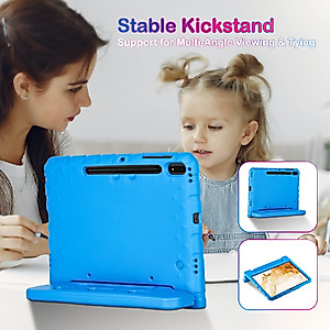 Foluu Galaxy Tab S8 Plus/S7 FE 2021/S7 Plus 2020 Tablet Case, Galaxy Tab S8 Plus 12.4 inch Kids Case, Shockproof Light Weight Handle Stand Case for Samsung Galaxy Tab S8 Plus/Tab S8+ 2022 (Blue)