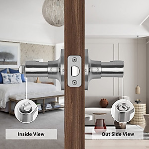 Haidms 6 Packs Brushed Nickel Door Handles Interior, Silver Door Handles,Privacy Door Handle Interior, Door Knobs Interior Brushed Nickel