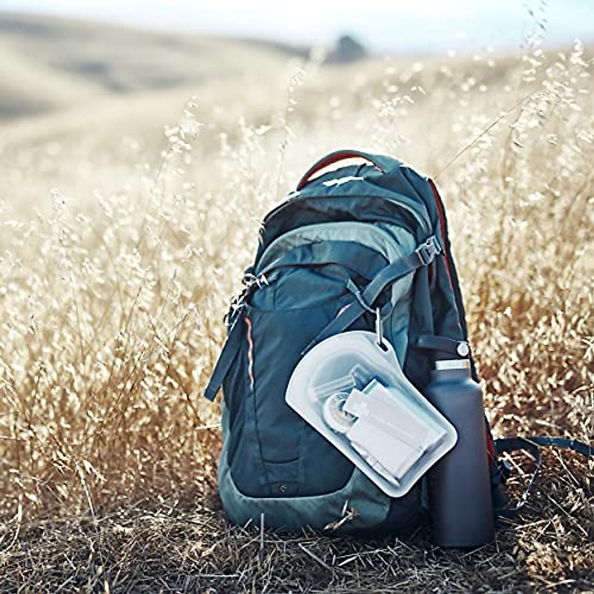 Stasher Silicone Reusable Storage Bag, Go Bag (Clear) | Food Meal Prep Storage Container | Lunch, Travel, Makeup, Gym Bag | Freezer, Oven, Microwave, Dishwasher Safe, Leakproof