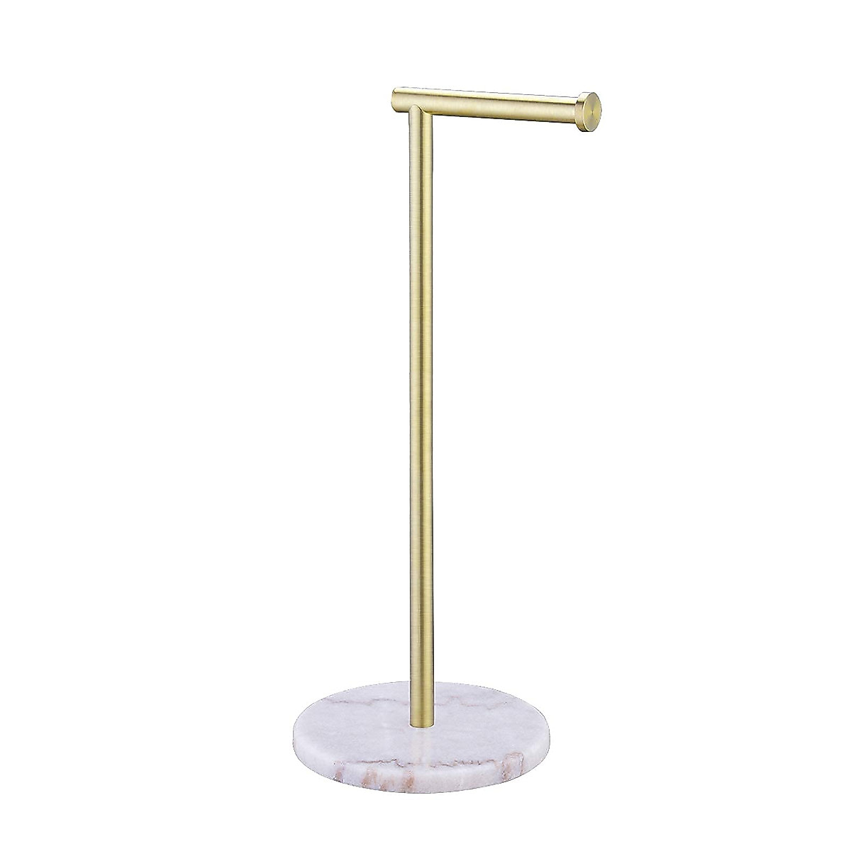 KES Kitchen Paper Towel Holder & Tissue Roll Holder with Modern Marble Base, Brushed Brass Finish, KPH100-BZ+BPH284S1-BZ