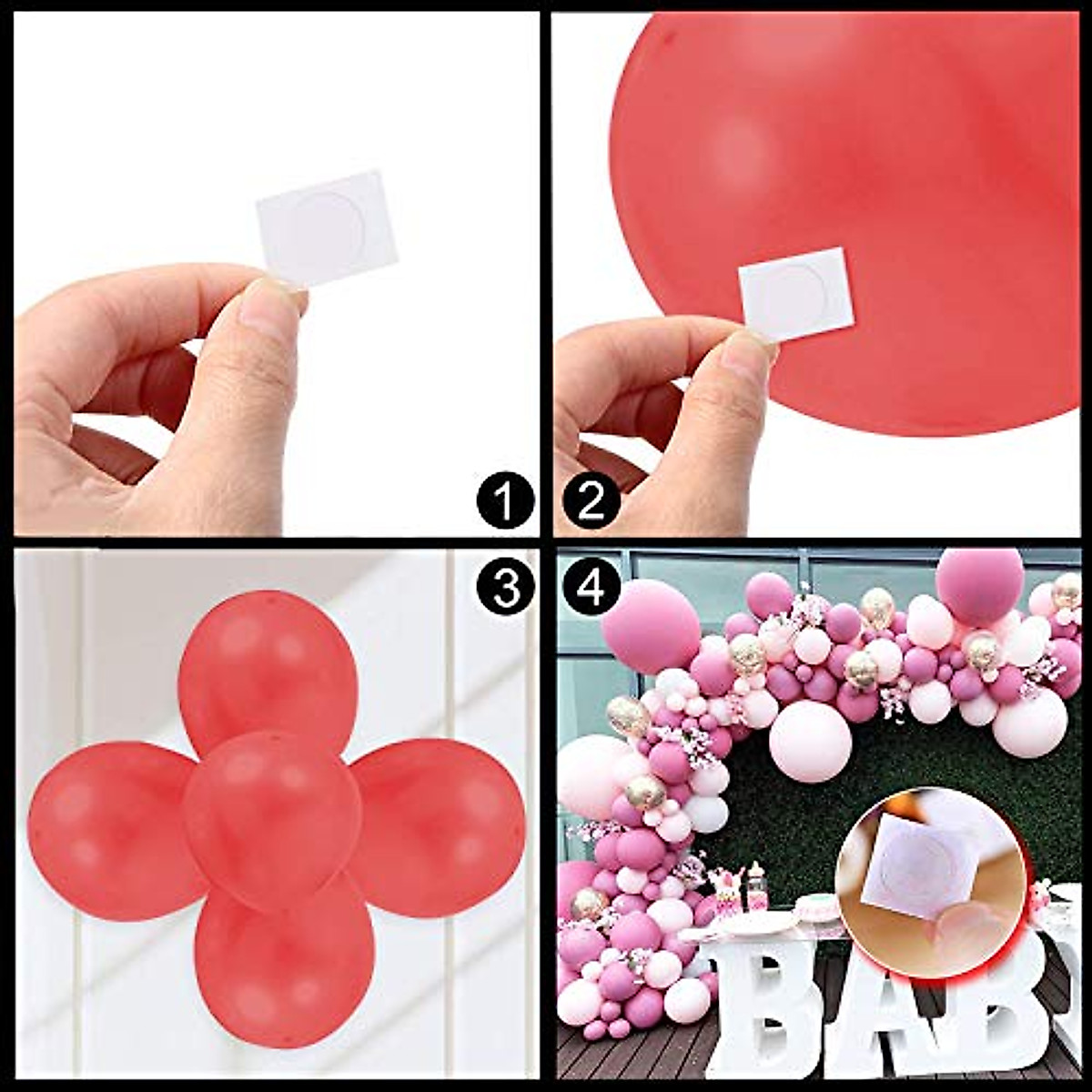 Wishlotus 400 Pieces Points Dots Double Sided for Balloons, Removable Clear Stickers for Christmas Wedding Birthday Party Decoration